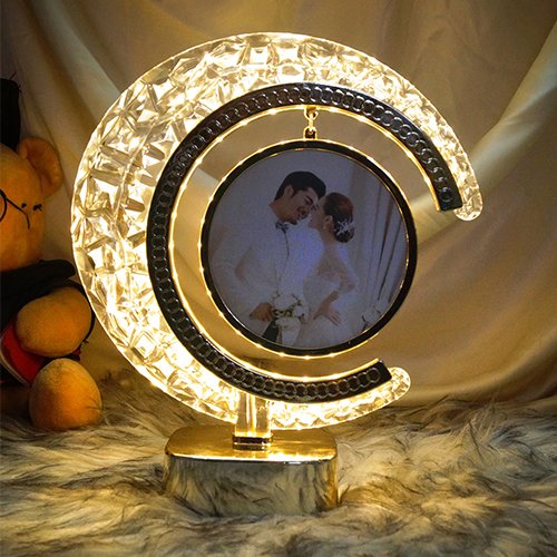 Buy Personalized Moon Lamp Photo Frame with Touch and Lighting Online